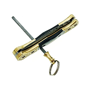 Damascus Steel Blade Folding Pocket Hunting Lock Knife With Real Leather Sheath For Camping Fishing Outdoor. SM106