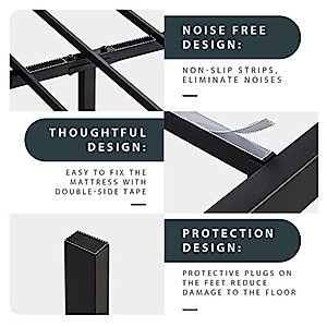 Einfach Queen Size 14 Inches Metal Platform Bed Frame, Mattress Foundation with Metal Slat Support, No Box Spring Needed, Easy Assembly