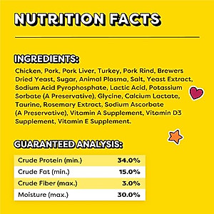 TEMPTATIONS Meaty Bites, Soft and Savory Cat Treats, Chicken Flavor, 4.12 oz. Pouch