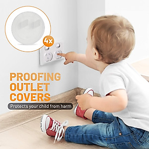 Baby Proofing, 37 Pcs Set Cabinet Locks Child Safety- 10 Magnetic Cabinet Locks+2 Keys, 8 Clear Corner Protectors, 4 Outlet Plugs, 10 Child Safety Locks, No Drill Required Baby Proof Set