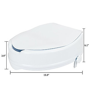 Ochine 4 Inch Raised Toilet Seat with Cover High Elevated Toilet Seat Locks onto Most Toilets Portable Raised Toilet Seat Portable Assistance Commode Seat Toilet Safety Seat (Ship from USA)