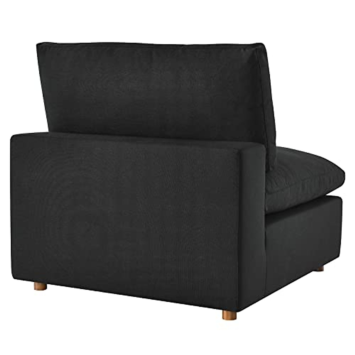 Modway Commix Modular Sofa, U Shaped Reclining Sectional, Black Fabric