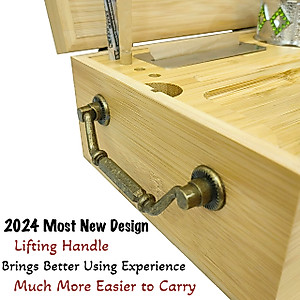 Shomory Wooden Smell Proof Stash Box with Rolling Tray Combo, Bamboo Large Locking Kit Glass Jar Paper, Secret Storage Herb Accessories