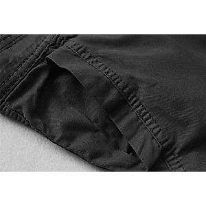 Men's Relaxed Fit Camo Cargo Shorts Lightweight Multi Pocket Outdoor Short Pants Casual Hiking Tactical Shorts (Black 1,36)