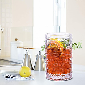 Galssmagic Hobnail Drinking Glasses,12 oz Vintage Glasses Drinking Glassware,Bubble Glasses Drinking Textured Glass Cups Set of 6