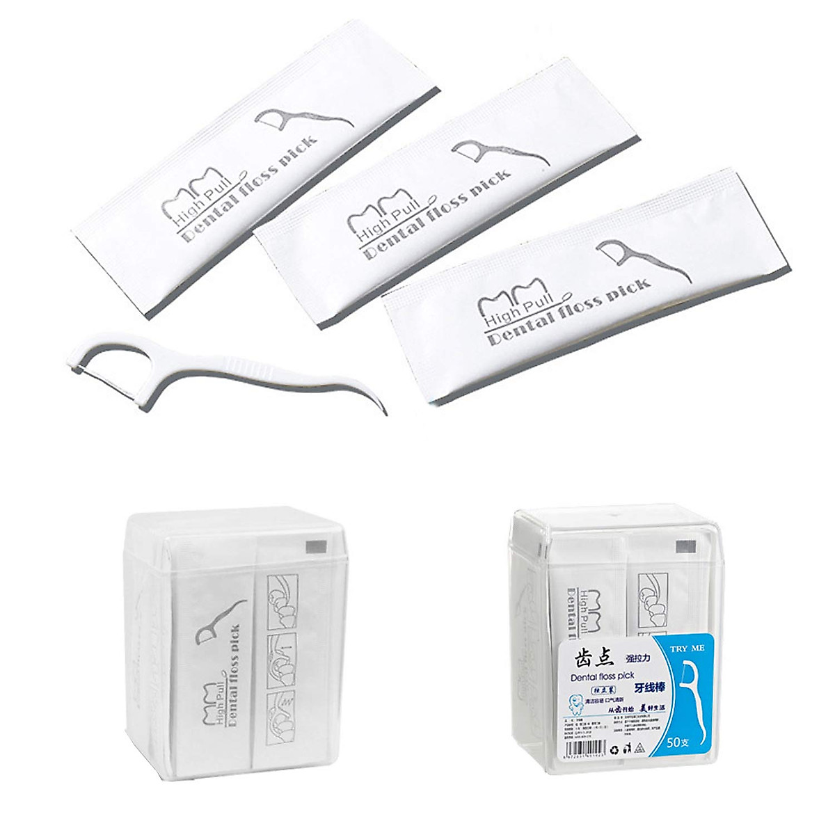 50 Count,Individually Wrapped Micro Dental Floss (100 Pcs)