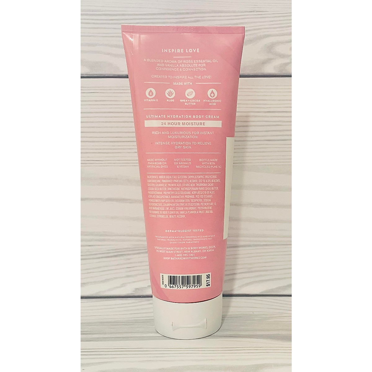 Bath and Body Works Aromatherapy Love Rose Vanilla Ultimate Hydration Body Cream 8 Oz. 2 Pack (Rose Vanilla)