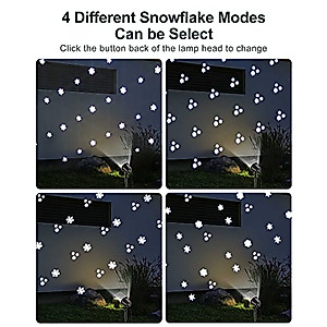 GAIATOP Christmas Projector Lights Outdoor, Christmas Snowflake Lights Projector Outdoor Indoor Weatherproof Wider Lighting Range Led Landscape Decorative Lighting for Christmas Decoration