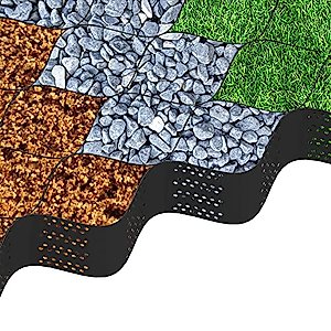 YUEWO Geo Grid Ground Grid 2 Inch (9x17FT) 155 sq ft Geocells Cellular Confinement System Geo Cell Grid Paver for Gravel Stabilizer for Light Duty Traffic Areas Foot Traffic with 30pcs Buckles