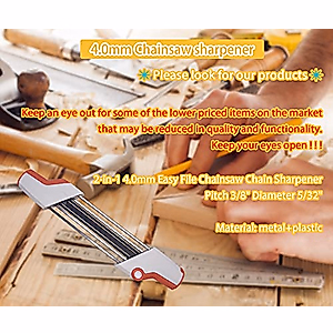 Kenshopping 2-in-1 4.0mm Easy File Chainsaw Chain Sharpener for Stihl Pitch 3/8" Diameter 5/32"