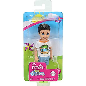 Barbie Club Chelsea Boy Doll (6-inch Brunette) Wearing Skateboard Graphic Shirt and Shorts, for 3 to 7 Year Olds