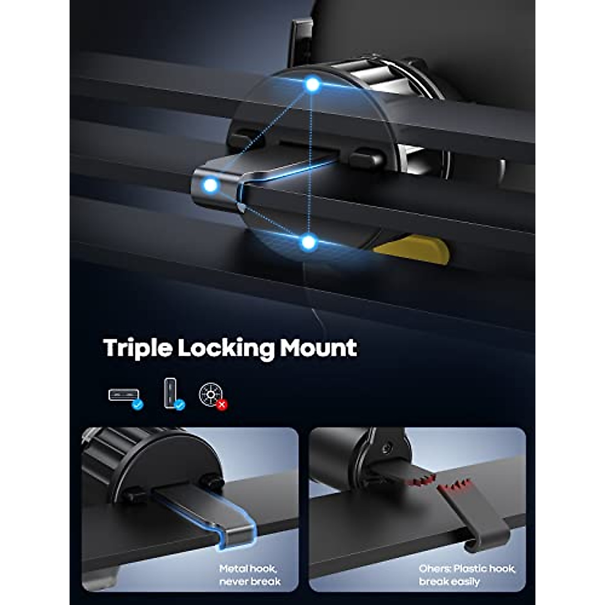 Lamicall Car Vent Phone Mount - [2023 Spring Clip] Air Vent Cell Phone Holder Cradle, Hands Free Mobile Stand, 360 Adjustable Cellphone Vent Clip, Fit for iPhone, Android Smartphone, 4” to 7” Phone