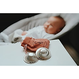 Silver Mamas Nursing Cups for Nursing Newborn, Silver Nipple Covers Breastfeeding, 925 Silver Nursing Shields, Healing Cups, Newborn Essentials Must Haves, Soothe Sore and Cracked Nipples (Regular)