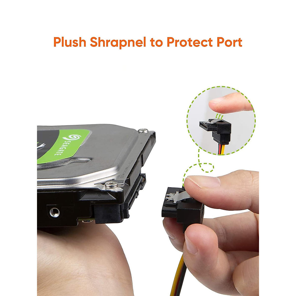 CableCreation SATA Power Cable, [2-Pack] 6-Inch SATA 15 Pin Male to 2xSATA 15 Pin Down Angle Female Power Splitter Cable