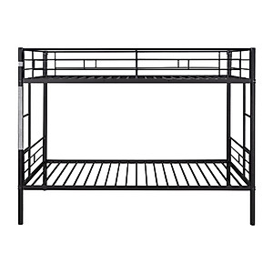 Metal Bunk Beds Twin Over Twin Heavy-Duty Bunk Bed Frame for Kids Boys Girls Teens, Black