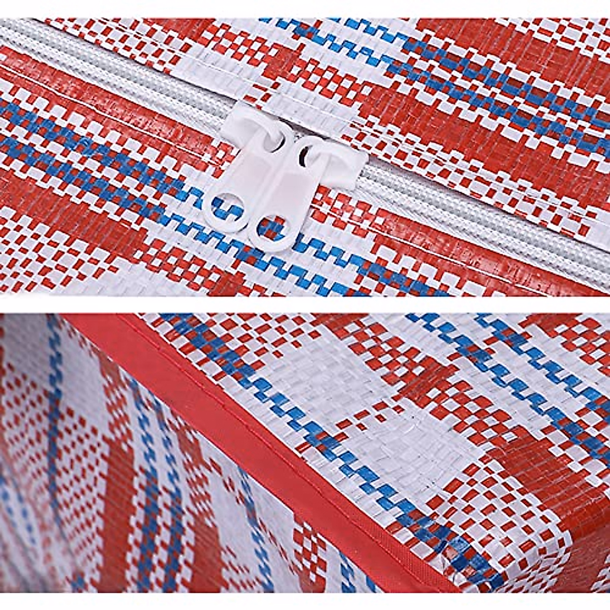 50L Extra Large Storage Bag SQXBK 60x45x20cm/23.62x17.71x7.87inch Red Checkered Water Resistant Organizer Bag Moving Bag Carrying Tote with Zipper and Carrying Handle for Clothes Bedding Comforter, Pillow