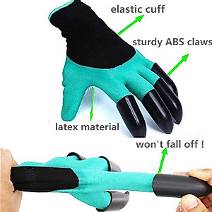 Famoy Claw Gardening Gloves, Garden Claw Glove for Women Gift (Green 1 Pair)