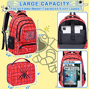 HotAdsFW Spider Backpack for Boys 4 5 6 7 8 9 Elementary Kids School Backpack Bookbag for Girls 8-10 School Bag for Kindergarten Primary Middle School
