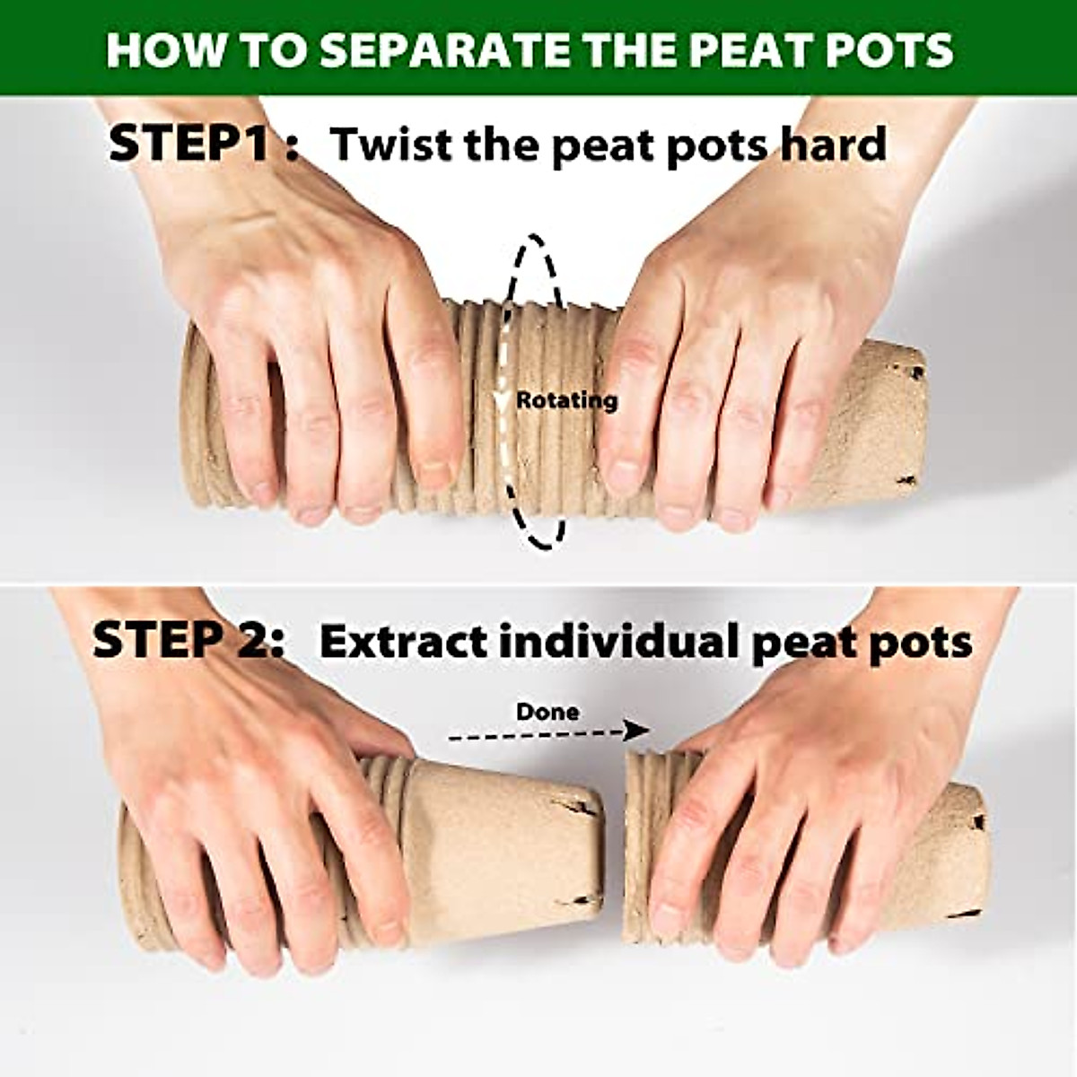 Baxrou 120 Packs 3.15 Inch Peat Pots Plant Starters for Seedling, Biodegradable Herb Seed Starter Pots Kits, Seedling Pots, Garden Germination Nursery Pot wit 30 Plant Labels, 2 Transplant Tools.