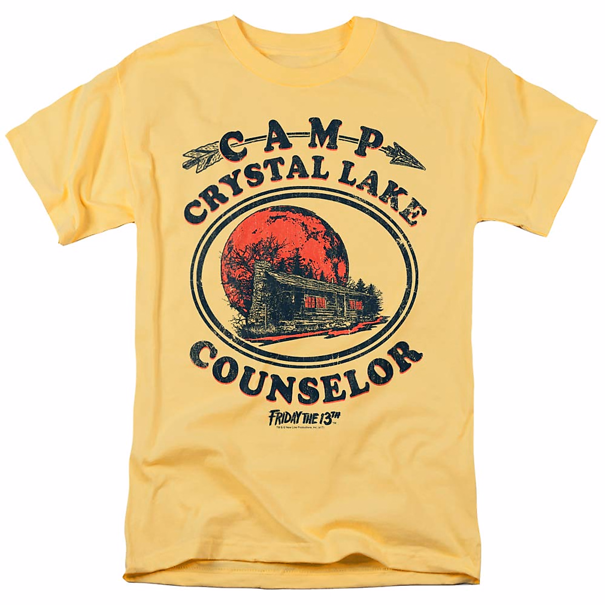 Friday The 13th Game Camp Crystal Lake Counselor T Shirt & Stickers (Large) Banana