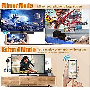 HomeSweety HDMI Wireless Display Adapter 4K, WiFi Mobile Screen Mirroring Receiver Dongle to TV/Projector Receiver Support Compatible with Windows Android Mac iOS, Black