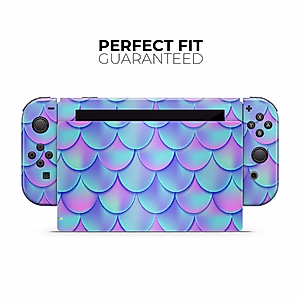 Design Skinz - Compatible with Nintendo Switch Console Bundle - Skin Decal Protective Scratch-Resistant Removable Vinyl Wrap Cover - Holographic Mermaid Scales