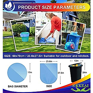 OKKEAI 8 Gallon Kitchen Trash Bags Biodegradable Garbage Bags Thicker 0.98 MIL Recycling Bags Medium Wastebasket Liners for Home Office, Lawn,Bathroom,60 Count (Fits 7-10 Gallon Bins)