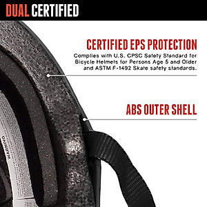 Triple Eight Little Tricky Dual Certified Sweatsaver Kids Skateboard and Bike Helmet, Black Rubber , X-Small