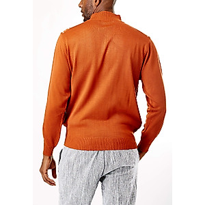 STACY ADAMS Men's Sweater, Vertical Neo Chain Front Design (4XL, PERSIMMON)