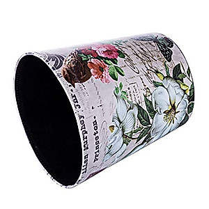 Lingxuinfo Scakbyer Small Trash Can Wastebasket, PU Leather Decorative Trash Can Garbage Can Waste Basket for Kitchen, Bathroom, Bedroom, Office