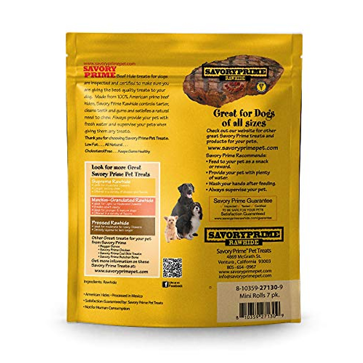 Savory Prime 7-Pack Rolls, Mini, White, All Breed Sizes (49627130)