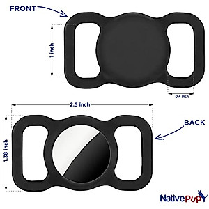 Native Pup Airtag Dog Collar (2 Pack) (Black/Blue)