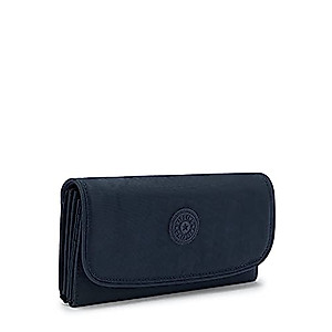 Kipling Women's Money Land, RFID Anti-Hacker Technology, Nylon Snap Wallet, Blue Bleu 2, 7.25''L x 4''H x 1''D