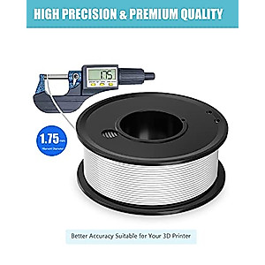 Haosegd 3D Printer Filament PLA 1.75mm 3-D Printing Materials 5 Colors Bundle Print Filiment 1.75 mm White Black Red Blue Purple Dimensional Accuracy ±0.02mm Fillament Spool Vacuum Packaging 250G X 5