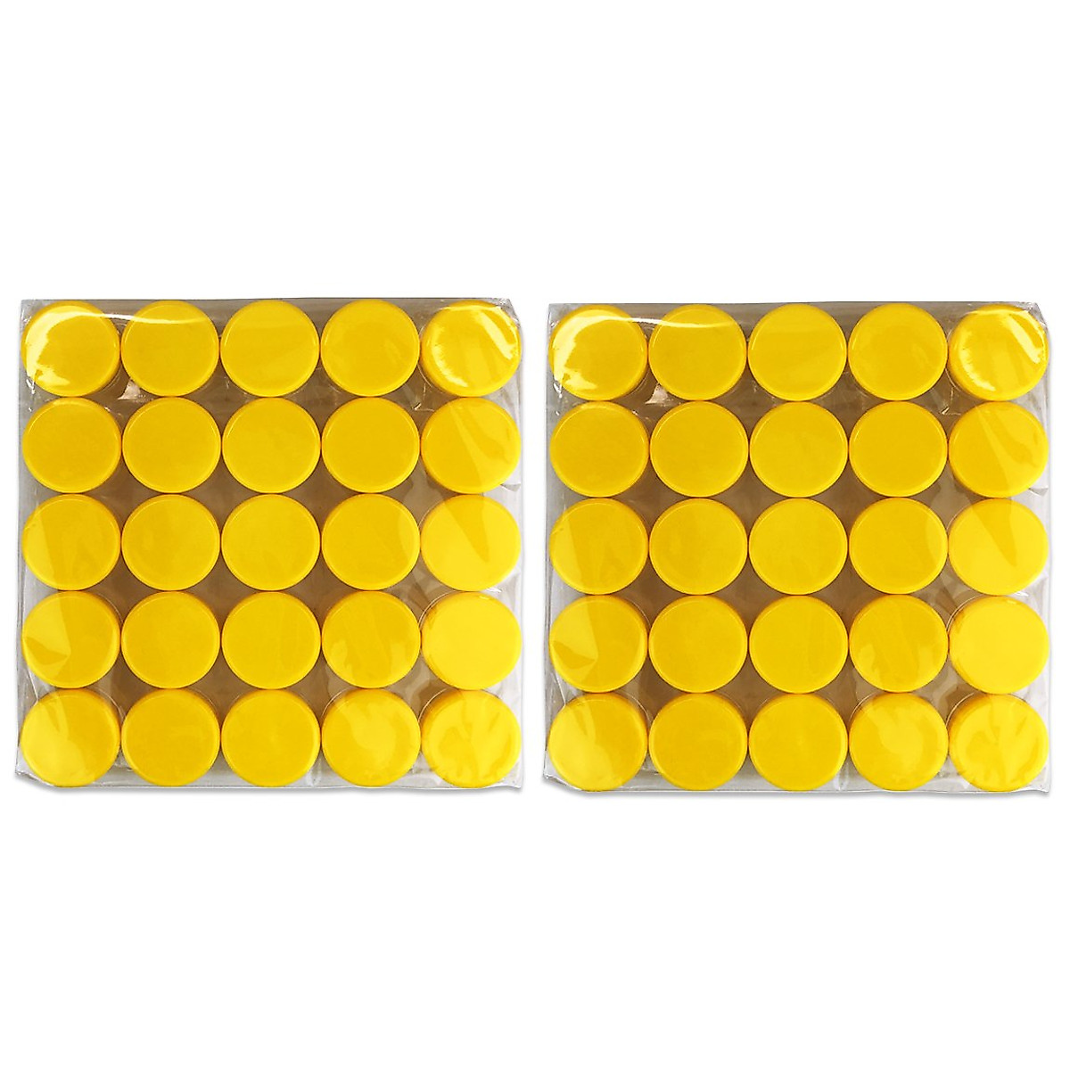 50 New Empty 5 Grams Acrylic Clear Round Jars - BPA Free Containers for Cosmetic, Lotion, Cream, Makeup, Bead, Eye shadow, Rhinestone, Samples, Pot, Small Accessories 5g/5ml (YELLOW LID)