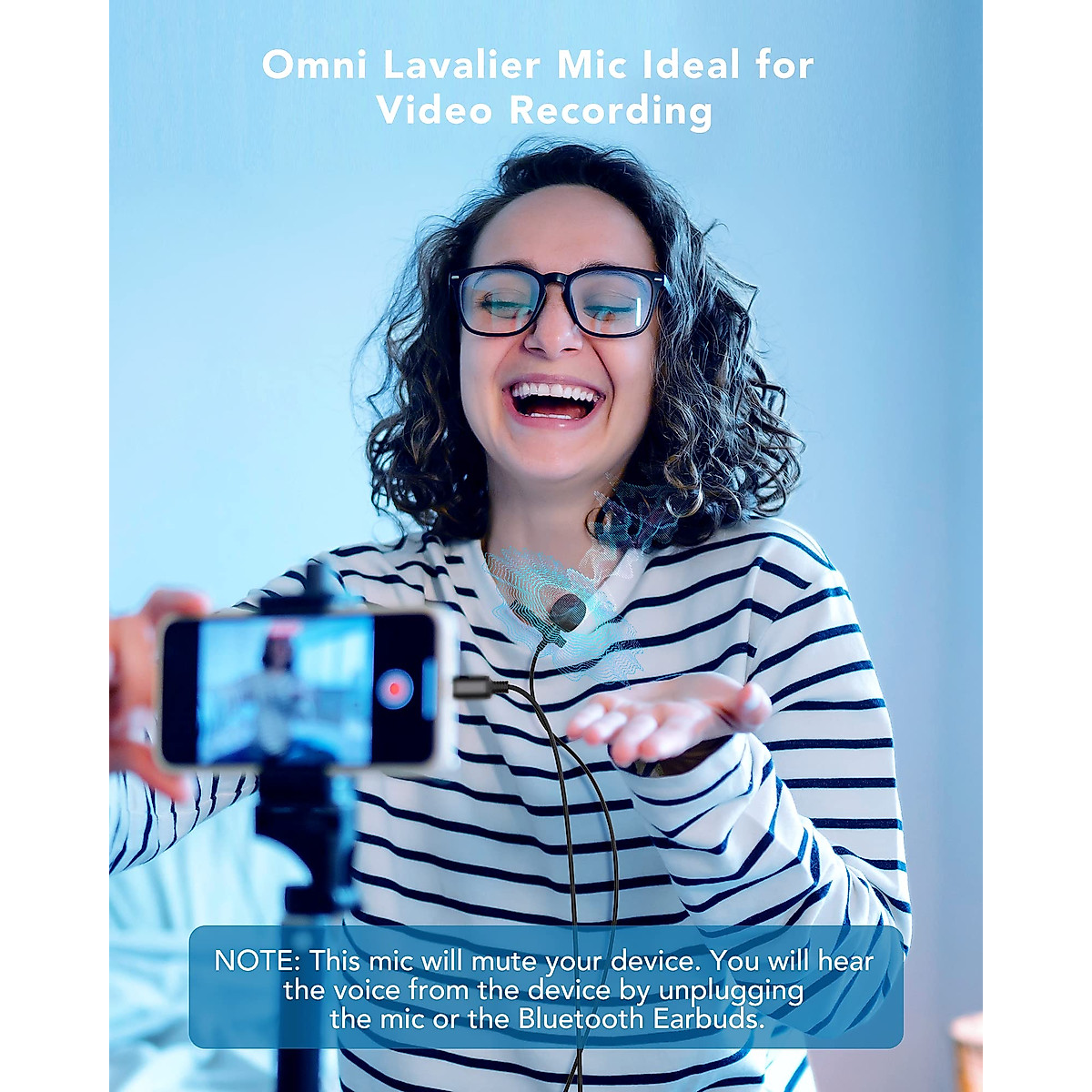 Lavalier Microphone USB C Professional Lapel Clip-on Mic Omni Condenser Little Lav Mic for Video Recording External Noise Cancel Mic for Youtube Vlog ASMR Interview on Android Type-C Device (6.6ft)