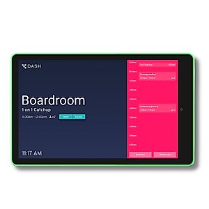 PoE Texas 10" Touchscreen Meeting Room Scheduler Tablet with Highly Visible LED Ring - Plug & Play PoE Office Conference Room Scheduler - Digital Display Syncs with Existing Business Calendar