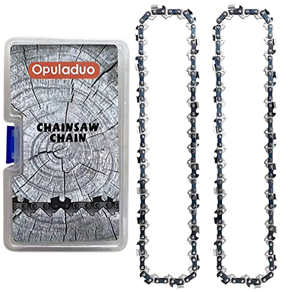 Opuladuo 2PC 10 Inch Chainsaw Chains, Replacement Chain for WORX WG309,10'' Chain for Sun Joe SWJ803E - 3/8'' .050'' 40 Drive Links