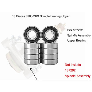 q&p 10 Pieces 6203-2RS Spindle Assembly Bearings Replaces AYP 110485 110485X MTD 741-0124 5321104-85 C3 Lawn Mower Bearing