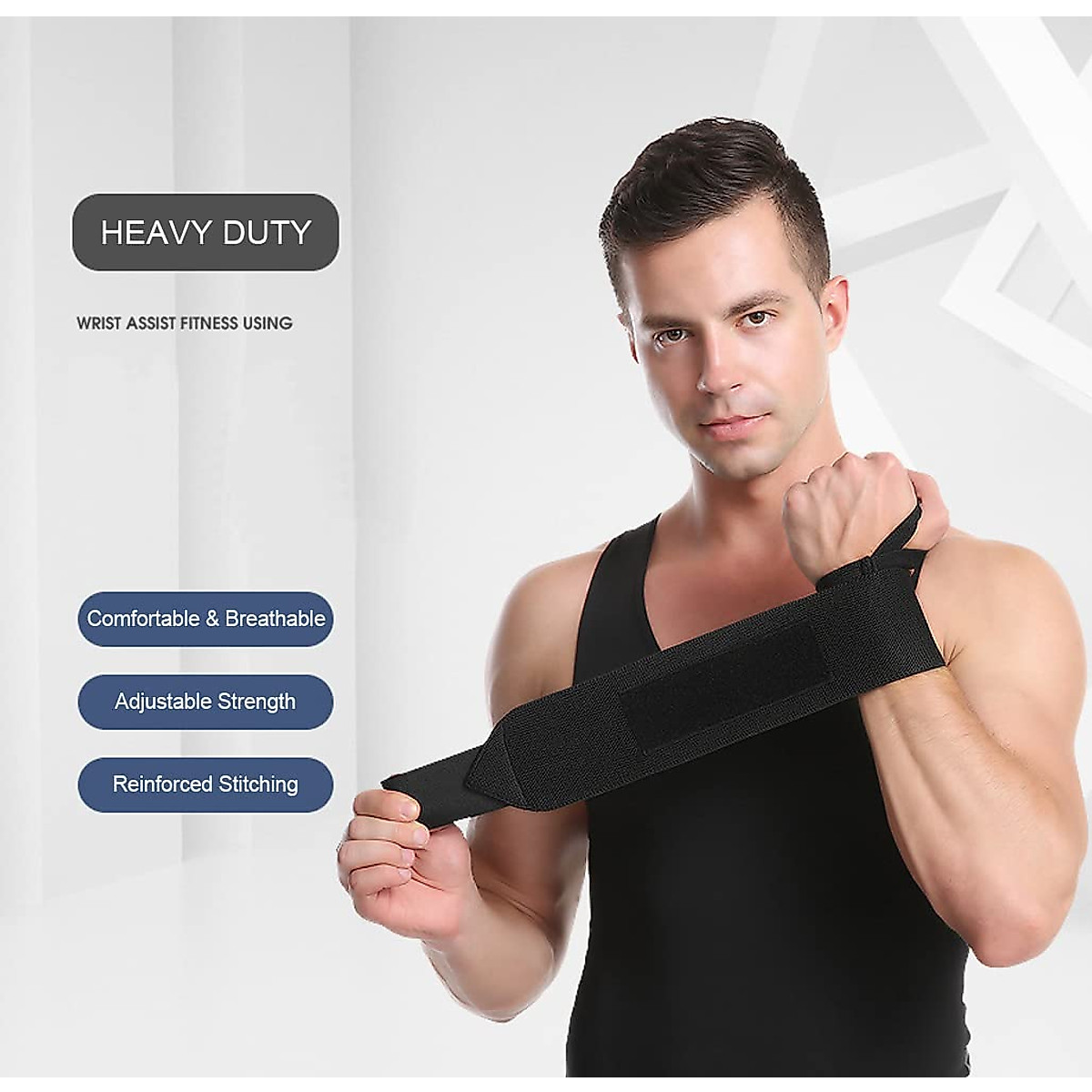 SUJAYU Wrist Wraps, 2 Pack Wrist Brace Wrist Straps for Weightlifting, Wrist Straps Lifting Straps Wrist Weights Carpal Tunnel Wrist Brace, Wrist Brace for Working Out Gym Accessories for Men (Red B)