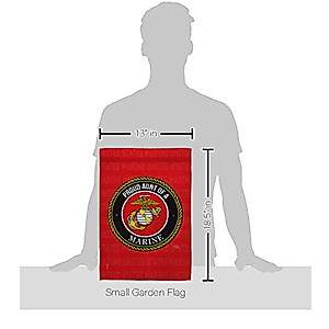 Breeze Decor Proud Aunt Garden Flag Set with Stand Armed Forces Marine Corps USMC Semper Fi United State American Military Veteran Retire Official House Yard Gift Double-Sided, Made in USA