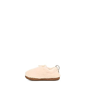 UGG Unisex-Child Plushy Slipper, Natural/Chestnut, 10 Toddler