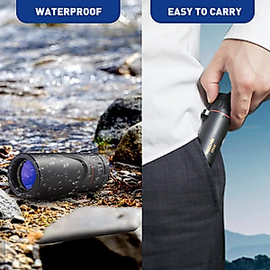 HDAJY Mini Monocular Telescope, Upgrade 30 x 25 HD Monoculars for Adults High Powered, Be Used for Stargazing, Hunting, Black