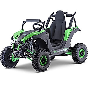 MotoTec Raider Kids UTV 48v 1200w Full Suspension Green, Large