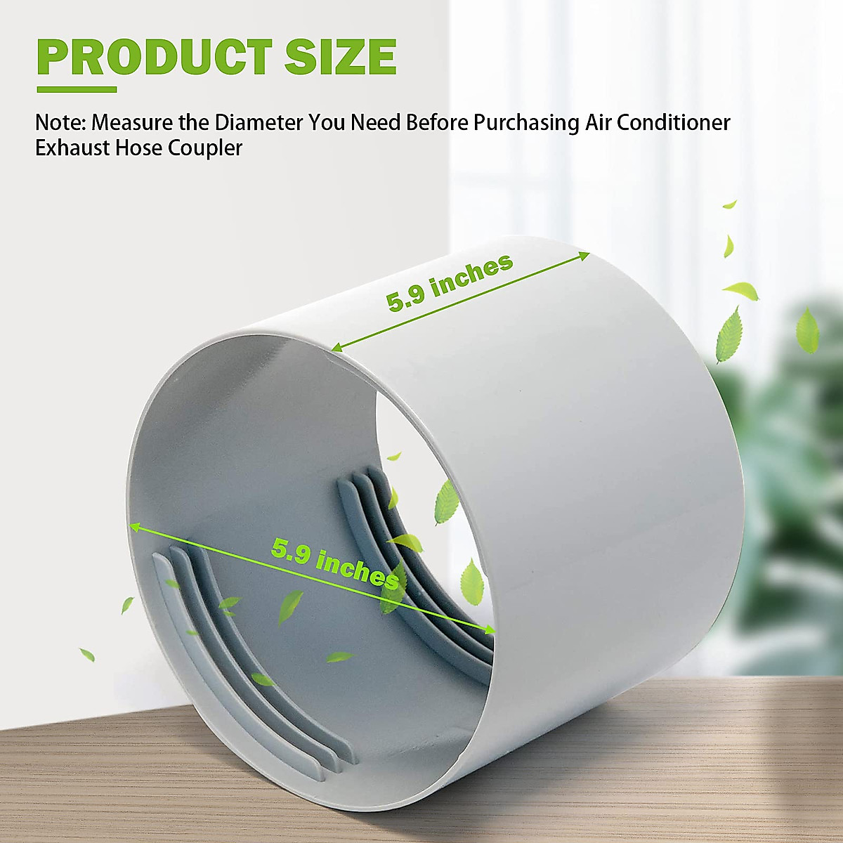 Portable AC Coupler 5.9 inch (150mm) Air Conditioner Accessories Exhaust Hose Coupler, Support Clockwise/Counter-Clockwise Thread, AC Hose Coupler Coupling Extension Connector