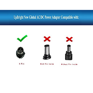 UpBright 4-Pin 12V 3.33A AC/DC Adapter Compatible with CWT KPL-040F KPL040F KPL-040F-VI Channel Well Technology Digital Video Record DVR 12VDC DC12V 3.3A 12.0V 3330mA 40W Power Supply Cord Charger PSU