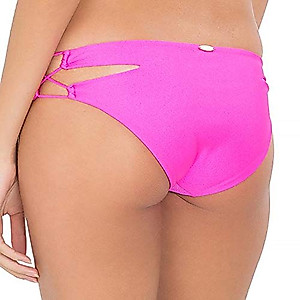 Luli Fama Women's Borrachera De Mar Zig Zag Open Side Full Bikini Bottom, Too Hot Miami, X-Small