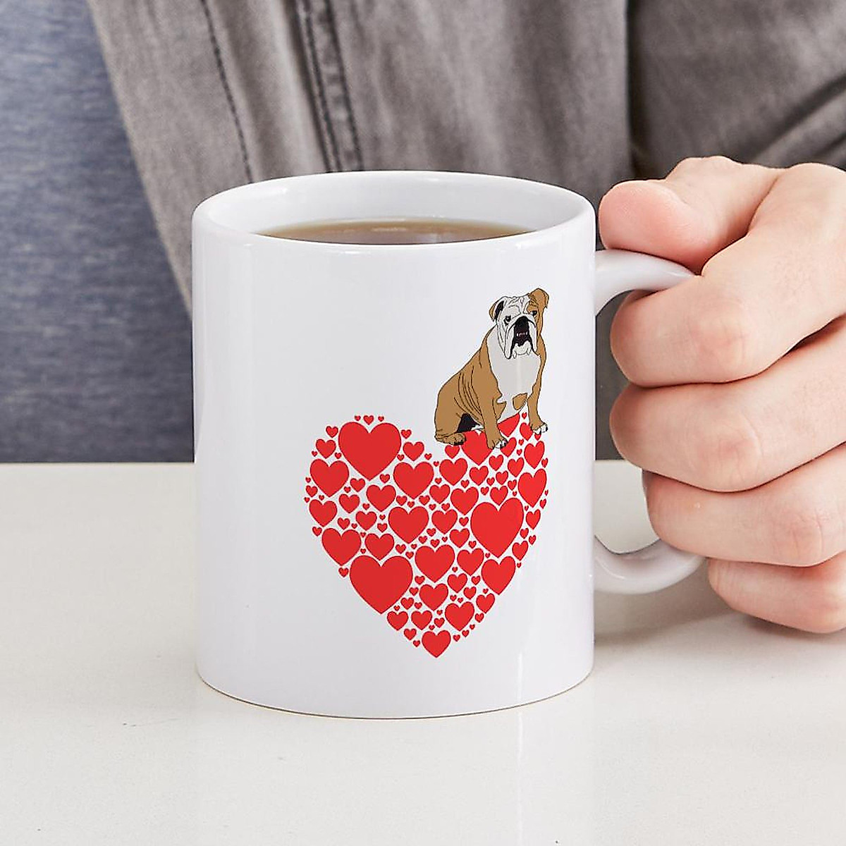 CafePress Bulldog Heart Ceramic Coffee Mug, Tea Cup 11 oz