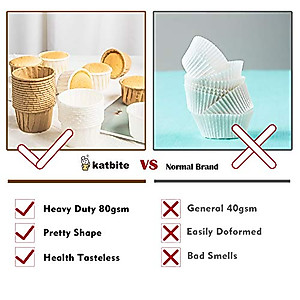 katbite Parchment Cupcake Liners Standard Size 150PCS, Christmas Cupcake Liners, Muffin Baking Liners, Heavy Duty Greaseproof Wrappers for Bakery, Birthday Party