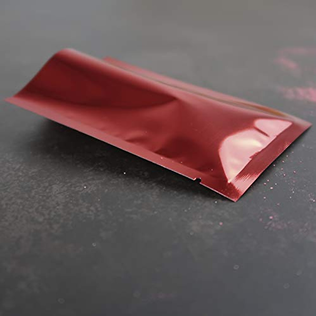 100PCS Red Metallic Foil Mylar Open Top Bags 12x18cm (4.7x7")